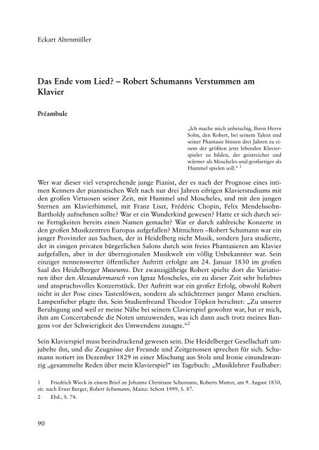 Das Ende vom Lied? – Robert Schumanns ... - IMMM Hannover