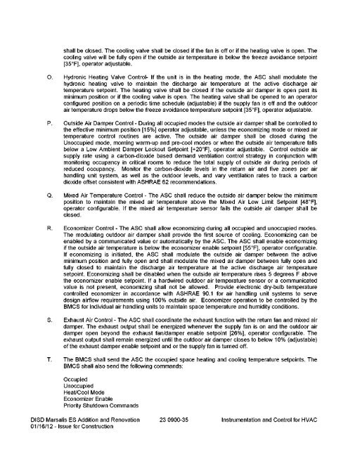 discharge cooling setpoin