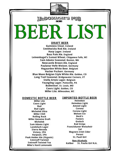 50 beer list