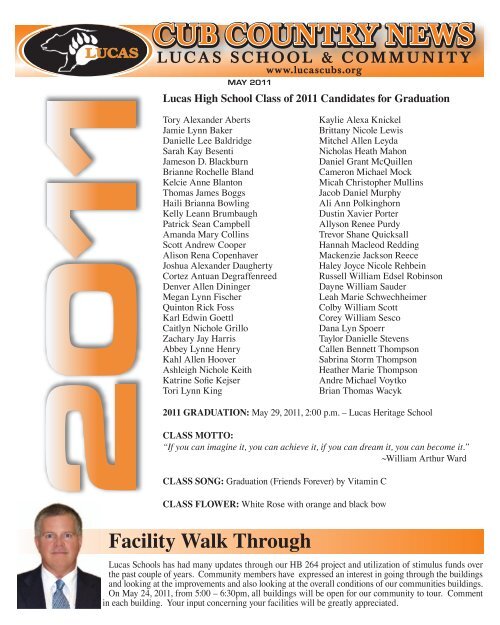 Facility Walk Through - Lucas Local Schools