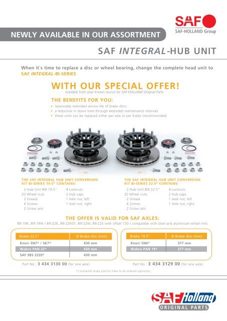 SAF INTEGRAL-HUB UNIT - saf-holland