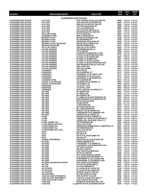 Bus Routes - United Independent School District