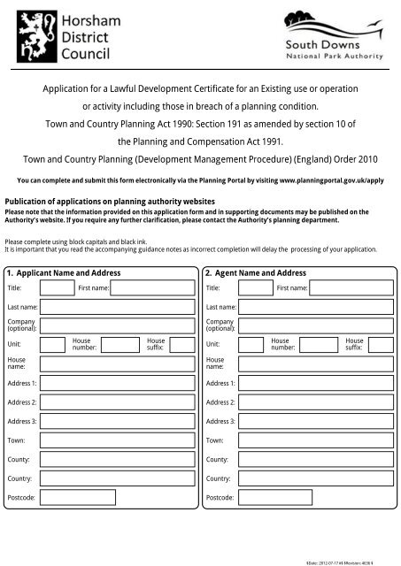 Application for a Lawful Development Certificate for an Existing use ...