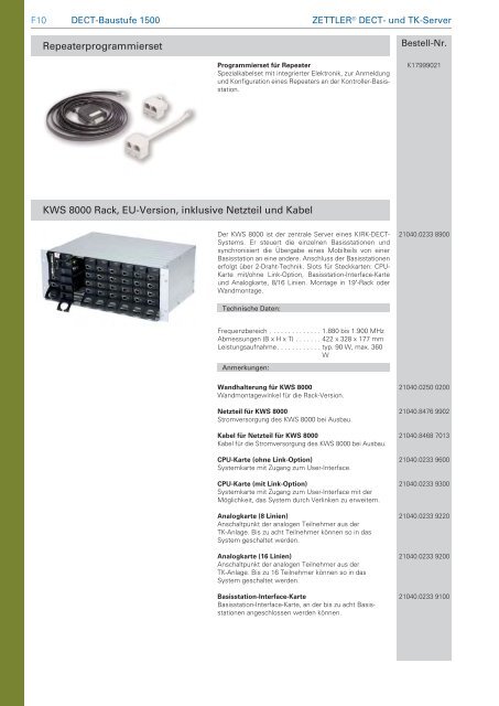 ZETTLER ® DECT- und TK-S