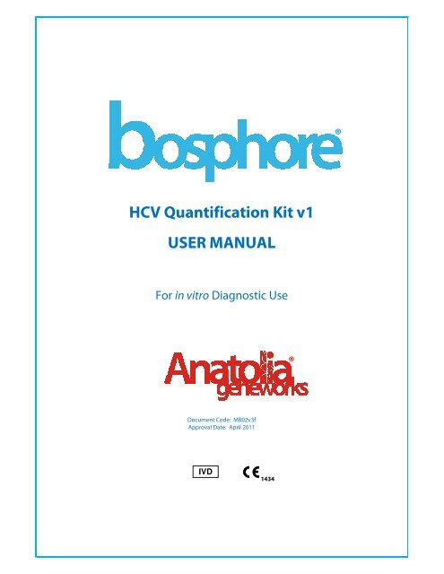 HCV Quantification Kit v1 USER MANUAL Â® - LAB MARK