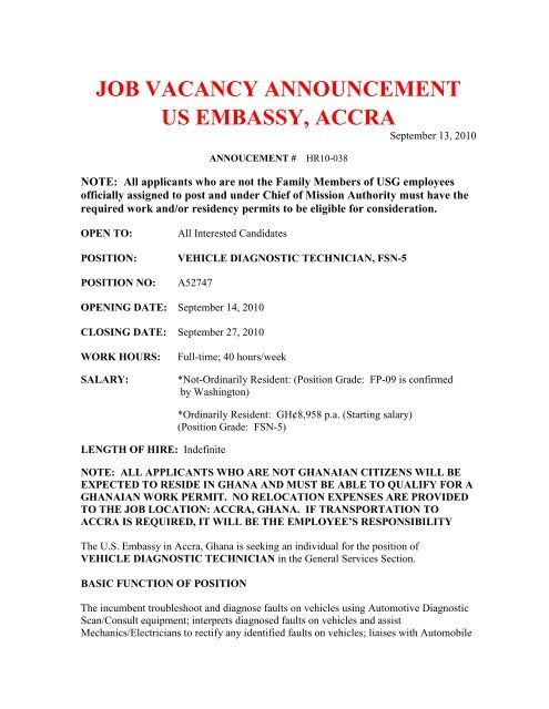 MODEL 1 - Embassy of the United States Accra, Ghana