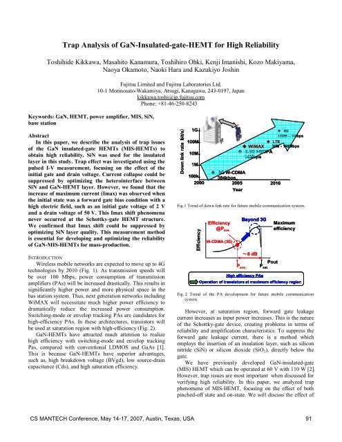 Trap Analysis of GaN-Insulated-gate-HEMT for High ... - CS Mantech