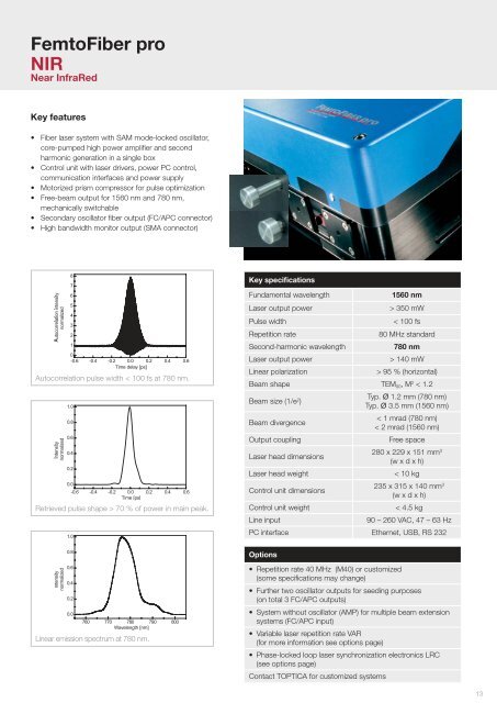 FemtoFiber pro NIR - Toptica