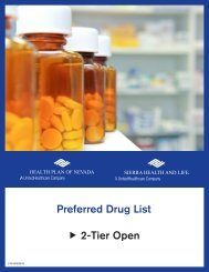 5-Tier Preferred Drug List - Health Plan of Nevada