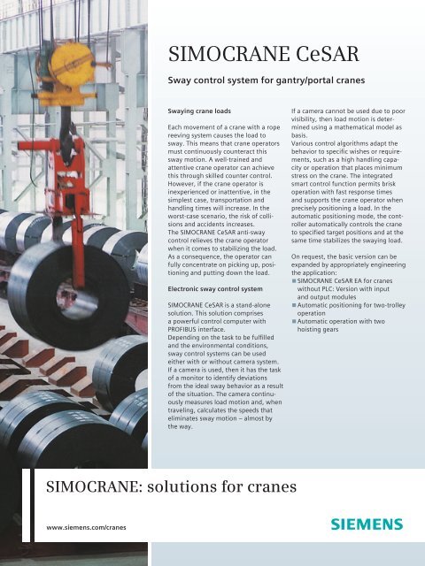 SIMOCRANE CeSAR - Siemens Industry, Inc.