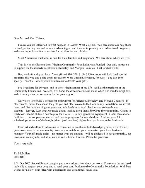 1. Dear Mr. and Mrs. Citizen