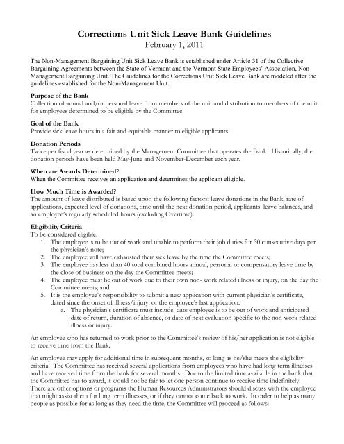 Sick Leave Bank Application Form - Corrections - Department of ...
