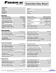 Submittal Data Sheet - Daikin AC