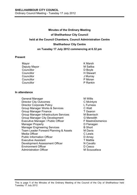 Minute Manager 2 - Shellharbour City Council