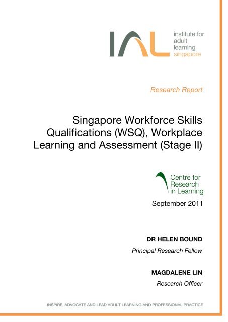 Singapore Workforce Skills Qualifications (WSQ), Workplace - IAL