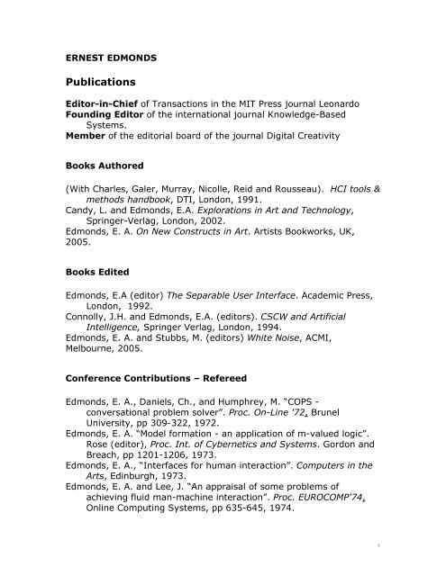 Full list of publications - Research