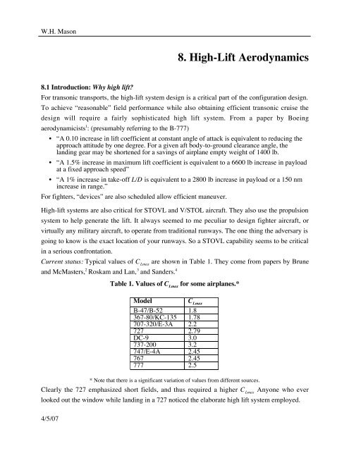 8 High Lift Aerodynamics Cafe Foundation