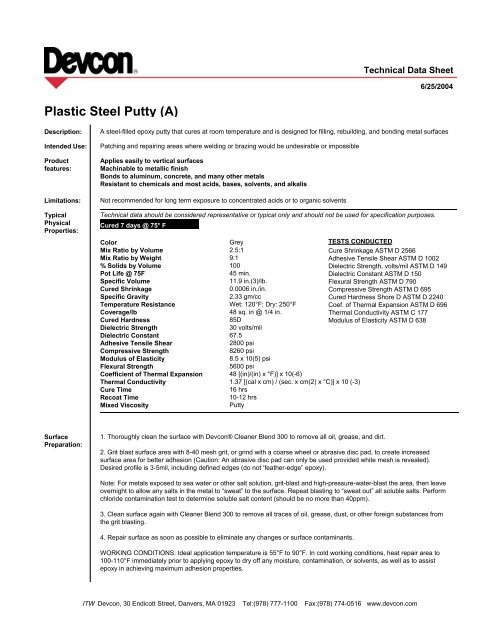 Plastic Steel Putty - Devcon