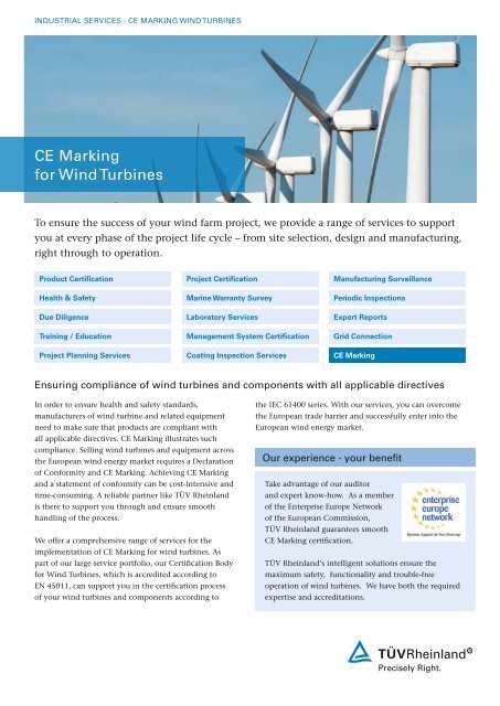 CE Marking for Wind Turbines According to IEC 61400 - Tuv