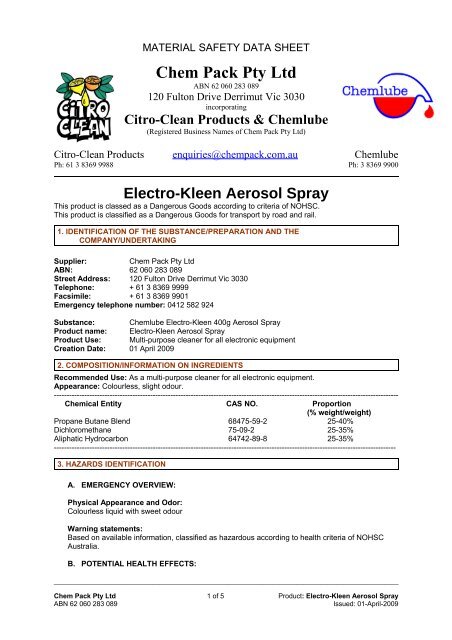 Dichloromethane Msds