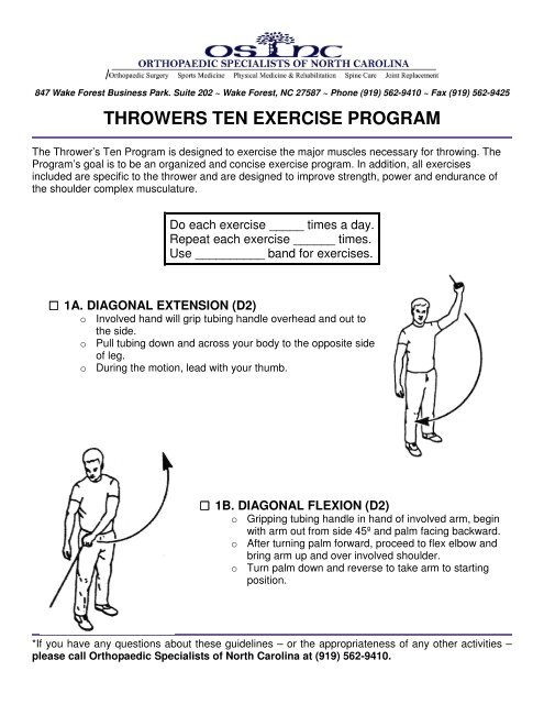 throwers ten exercise program - Orthopaedic Specialists of North ...