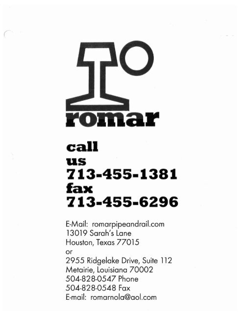 1 - Romar Pipe and Rail