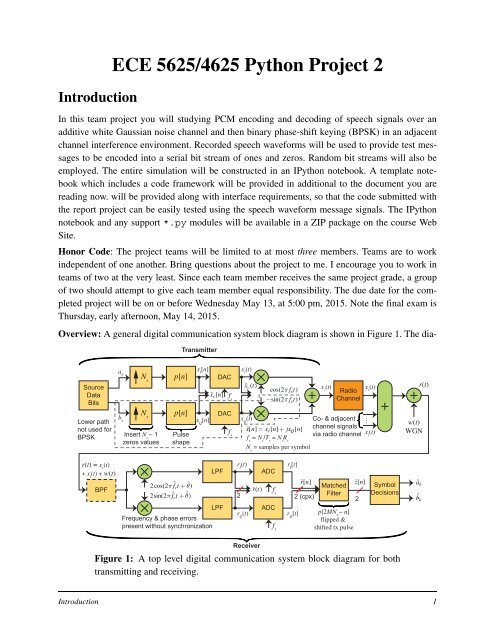 ECE 5625 Spring 2013 Project 2 PCM Encoding/Decoding in a ...