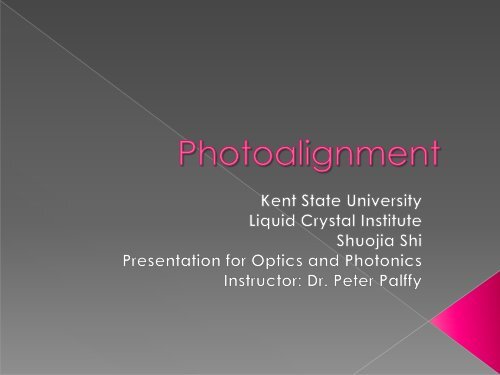 Patterned vertical alignment - Peter Palffy-Muhoray