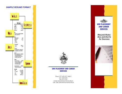 Resume Brochure - Uwi.edu