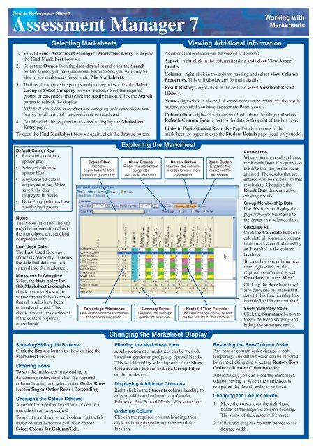 QRS SIMS Assessment Manager 7 Marksheets.pdf - EiS Kent