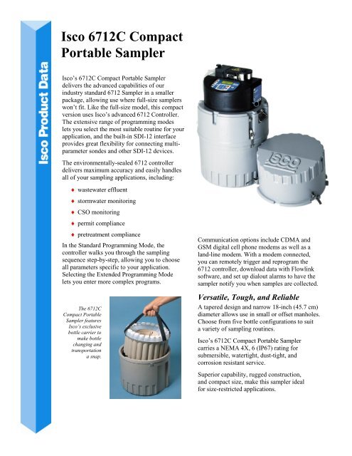 6712C Compact Portable Sampler - Isco