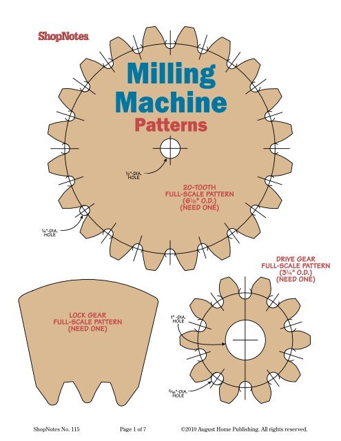 Milling Machine - ShopNotes
