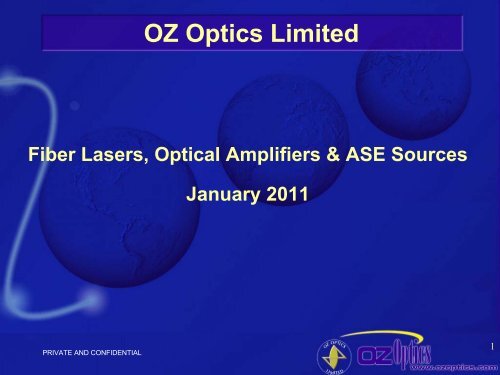 Fiber Lasers Optical Amps ASE Sources - OZ Optics
