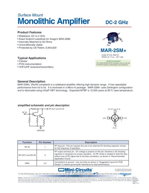 MAR-2SM+ - Mini-Circuits
