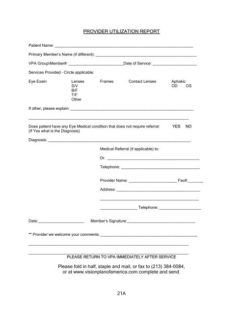 Provider Utilization Report.pdf - Vision Plan of America