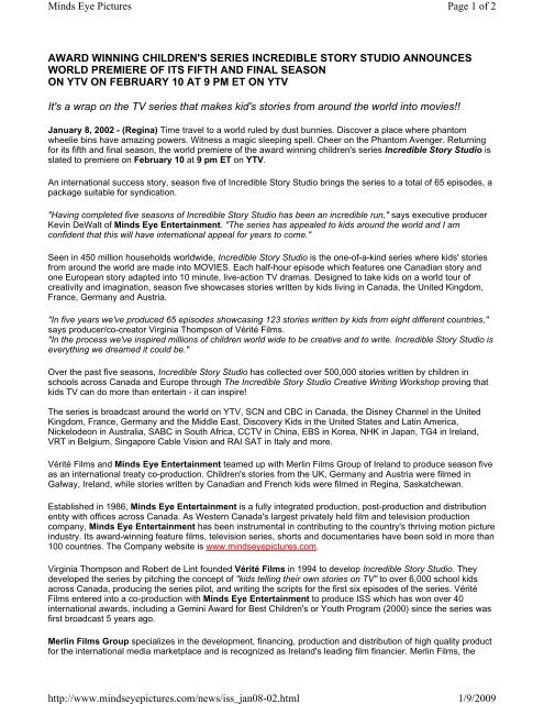 award winning children's series incredible story studio announces ...