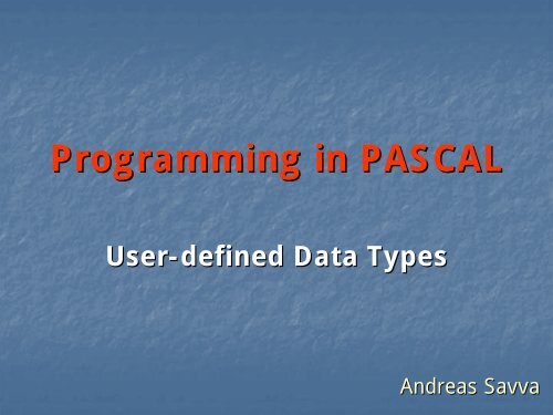 User-defined data types