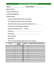 THE CAMPFIRE PROGRAM PLANNER - Boy Scout Troop 957