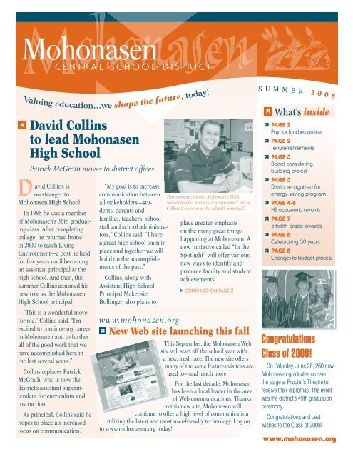What's inside - Mohonasen Central School District