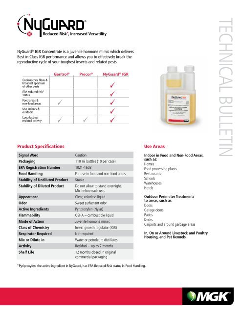 NyGuard IGR Technical Bulletin - Do My Own Pest Control