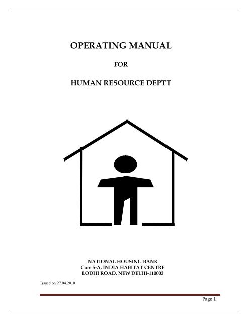 OPERATING MANUAL - National Housing Bank