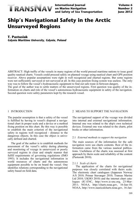 Ship's Navigational Safety in the Arctic Unsurveyed ... - TransNav