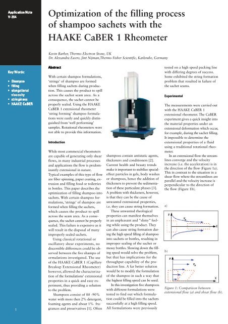 Optimization of the filling process of shampoo sachets with the ...