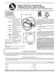FIRE DAMPER SIZE CHART - NCA Manufacturing