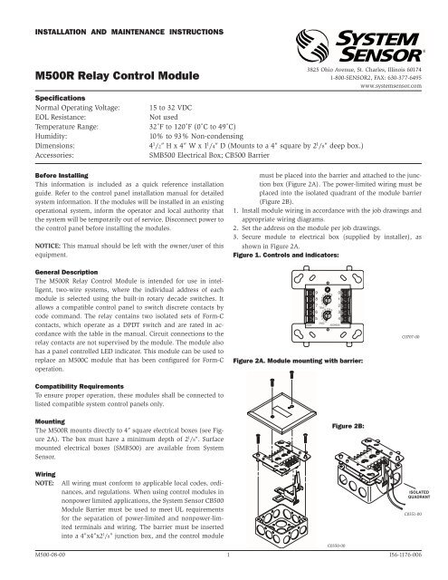 M500R Relay Control Module - System Sensor Canada