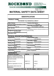 material safety data sheet emerkit epoxy putty - Rockbond