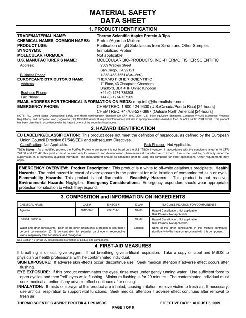 material safety data sheet - Lab Equipment, Industrial Equipment ...