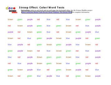 Stroop Effect Variation: 'Warped' Word Tests - Science Buddies