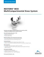 RESTORIS ® MCK Brochure - MAKO Surgical Corp.