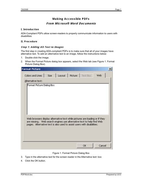 How to Create an Accessible PDF file from a Word ... - Accessibility